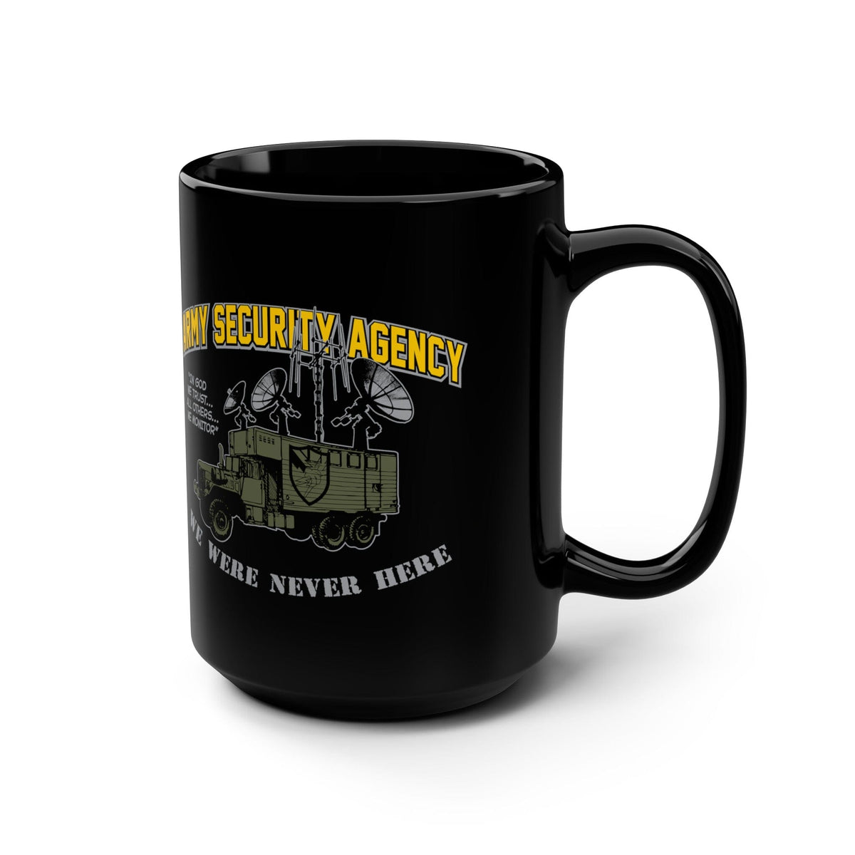 Army Security Agency Sneaky Truck Black Mug – American Marauder