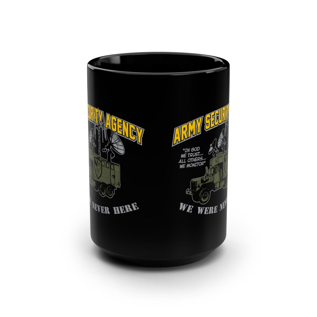Army Security Agency Sneaky Truck Black Mug – American Marauder