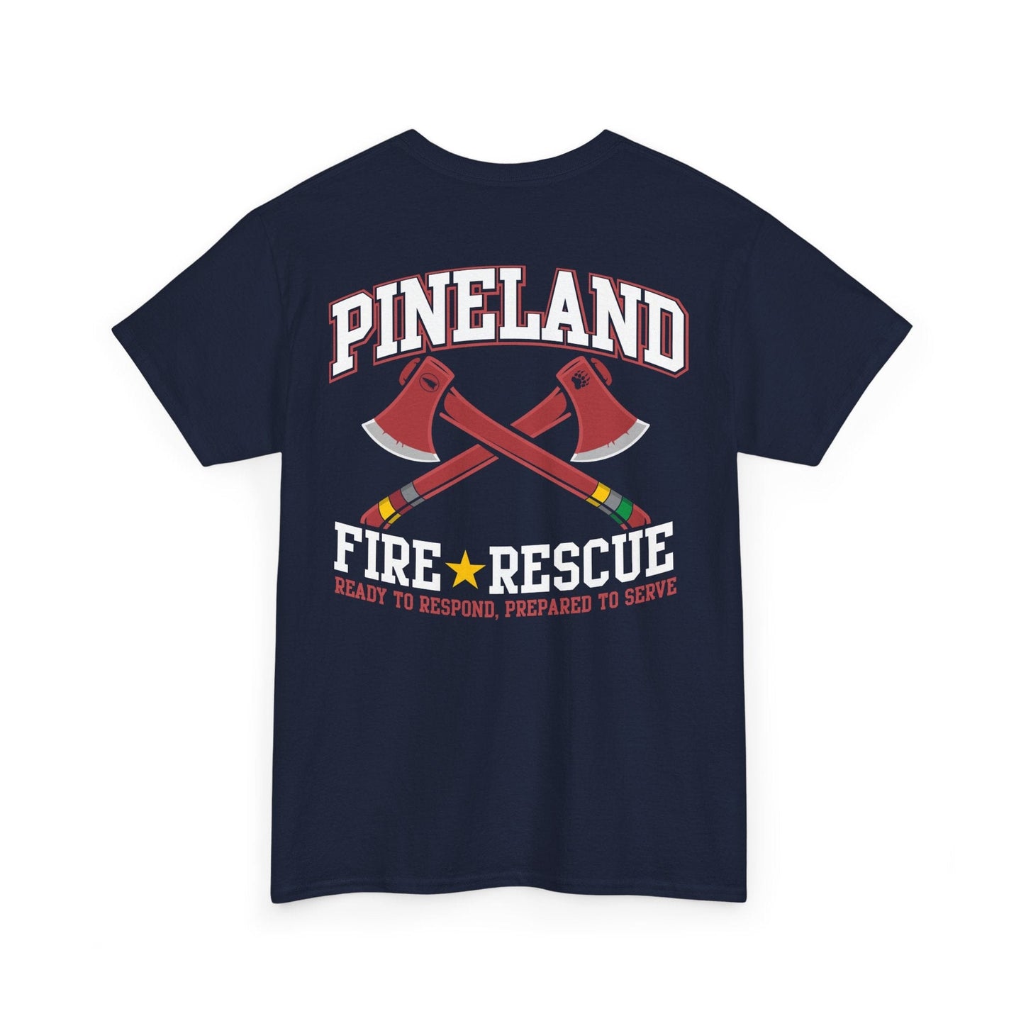 Pineland Fire Department Left Chest and Full Back Print Standard Fit C ...