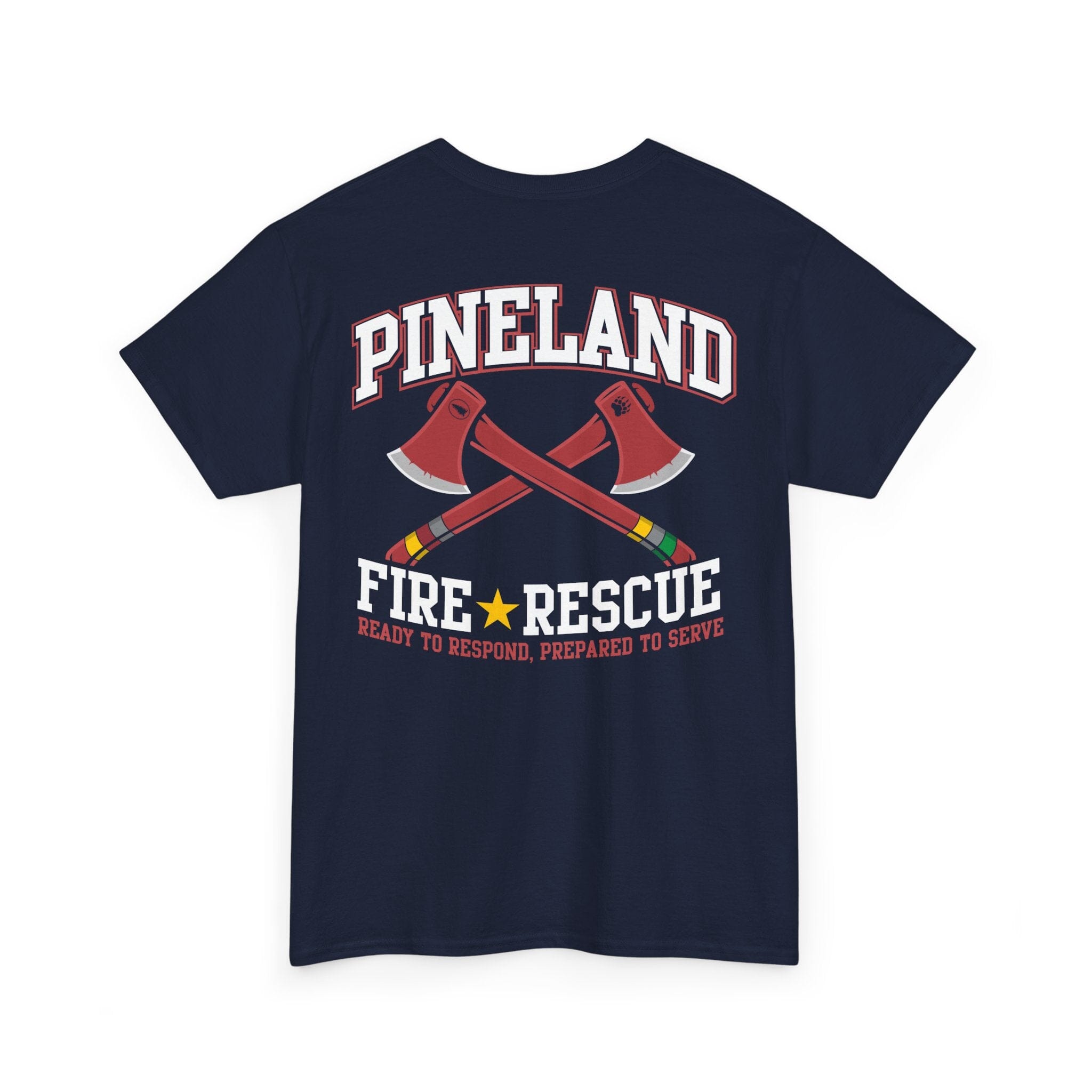 Pineland Fire Department Left Chest and Full Back Print Standard Fit C ...
