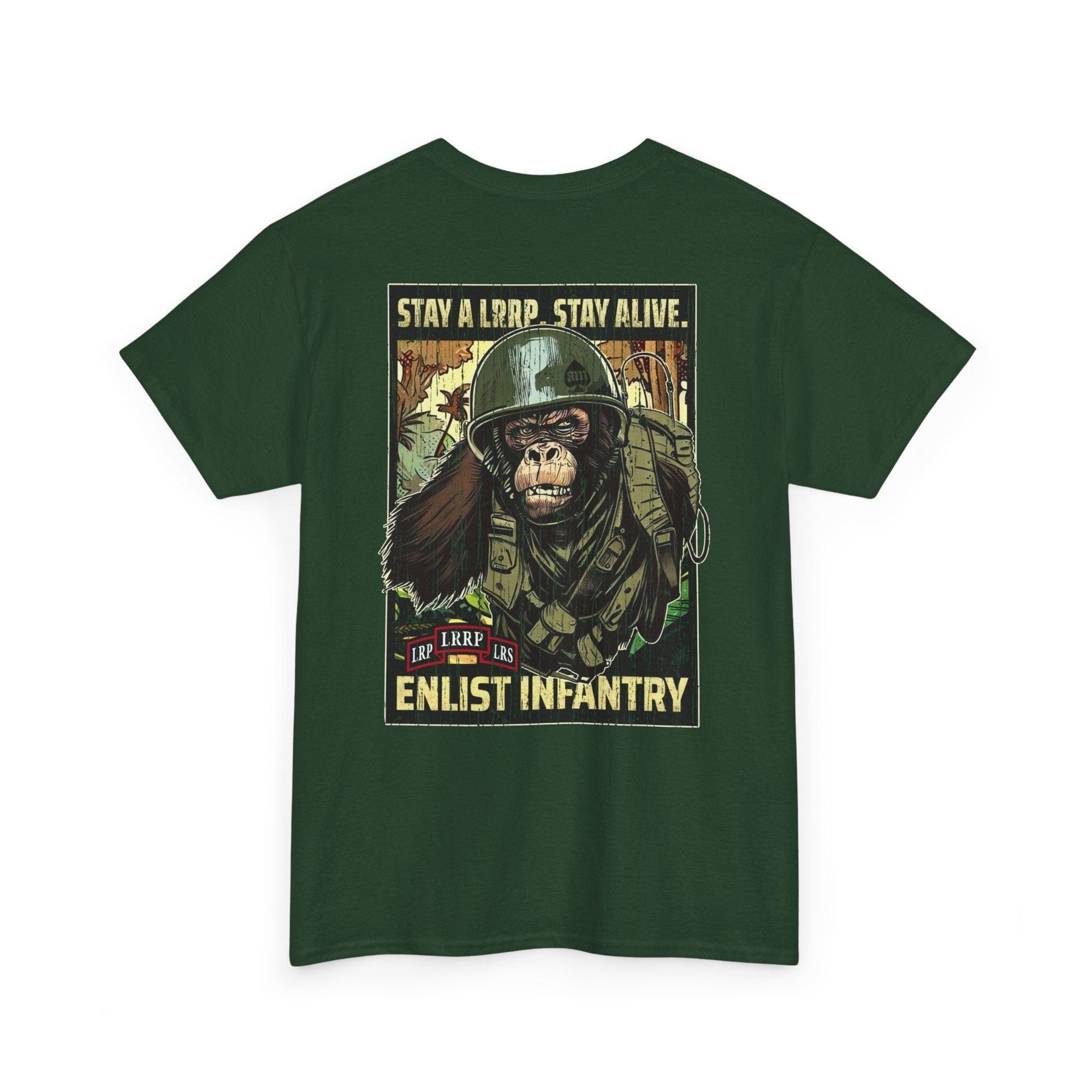 Stay a LRRP Stay Alive Apes - Enlist Infantry Front and Back - Unisex ...